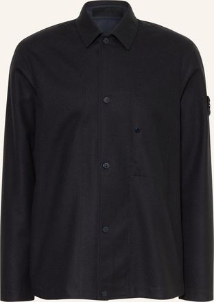 Stone Island Overjacket Ghost Aus Flanell blau