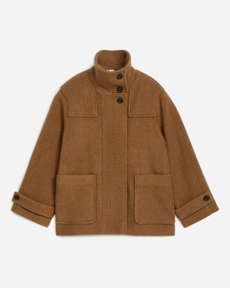 Arket Jacke Aus Wollmischung -Braun