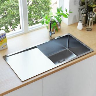 vidaXL Handgefertigte K&uuml;chensp&uuml;le Edelstahl Vidaxl