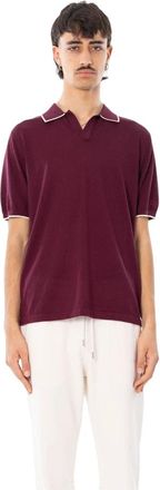 MC2 Saint Barth Homme, Tops, Rouge, Taille: L Sloan Polo en Coton avec Bords Contrast&eacute;s