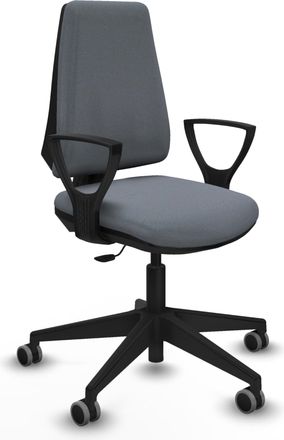 Piqueras y Crespo B&uuml;rostuhl mit Rollen Elche mit festen Armlehnen, ausgestattet mit grundlegendem Permanentkontakt und Schneidschaum, Grau