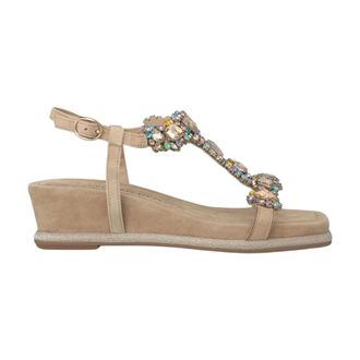 Alma En Pena Alma EN Pena, Femme, Chaussures, Beige, Taille: 41 EU Sandalette à talon compensé strass
