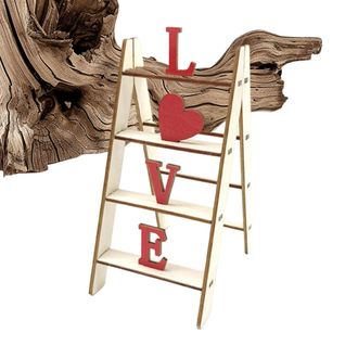 Generico Treppe zum Valentinstag, Liebeszeichen aus Holz, Valentinstagsdekoration, Leitertischdekoration aus Holz, f&uuml;r Zuhause, Schreibtisch, Ablage, Eingang, 