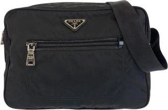 Prada Pre-owned Sac bandouli&egrave;re en nylon Tessuto - Femme - Pre-owned - Noir - Taille: ONE Size
