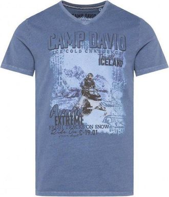 Camp David T-Shirt mit V-Neck und Photoprint
