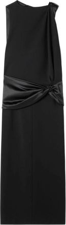 Lanvin Femme, Robes, Noir, Taille: 38 FR Robe Midi en Jersey et Satin