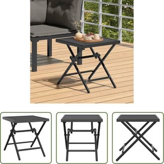 vidaXL Klappbarer Tisch - Gartentisch Klappbar Anthrazit 38x38x38 cm Stahlgitter
