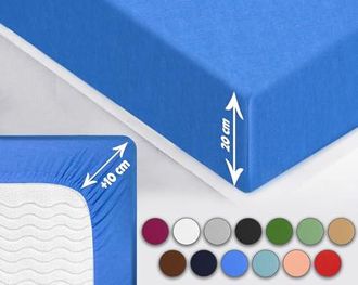 Sesto Senso Sesto Senso Drap Housse 160x200 Bleu Clair Jersey avec Elastique Mélange Coton