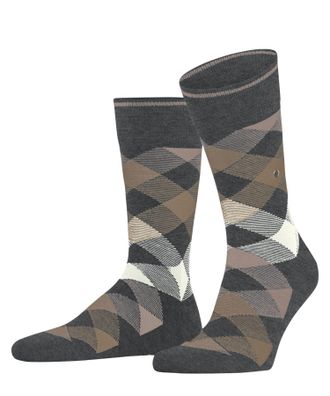 Burlington Herren Socken Newcastle M So Wolle gemustert 1 Paar, Grau Dark Grey 3073, 40-46