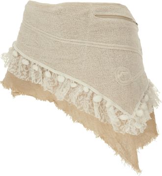 Guru Shop Goa Cacheur in Nat&uuml;rlichem Look, Minirock, Wickelrock G&uuml;rtel - Sand, Damen, Baumwolle, Size:S