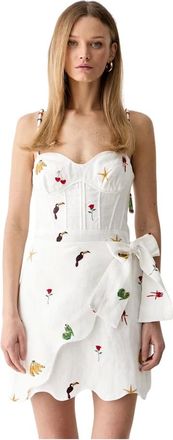 Farm Rio Farm Rio - Mini Robe Brod&eacute; Cool Day - Femme - Robes - Blanc - Taille: 40 FR