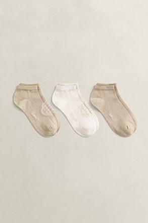 GANT Damen 3er-Pack Kn&ouml;chelsocken Monogram & Einfarbig (39-41) OAT BEIGE