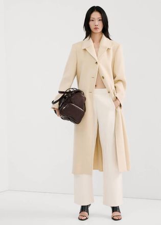 Mango Baumwollhose mit Gummibund pastellgelb - Damen - XS - MANGO