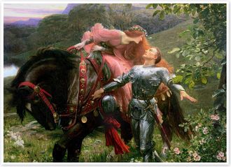 Posterlounge La Belle Dame Sans Merci Poster von Sir Frank Dicksee 40 x 30 cm Grün Wandbilder Wanddeko