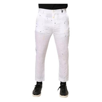 Daniele Alessandrini Paint Print SkinnyFit Hose - - Trousers - Herren - Wei&szlig; - S