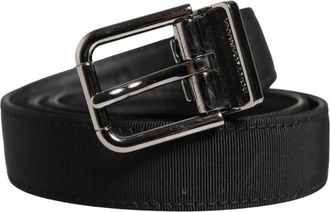 Dolce & Gabbana Homme, Accessoires, Noir, Taille: ONE Size Ceinture &agrave; Boucle M&eacute;tallique en Cuir et Viscose