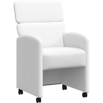 vidaXL Esszimmerst&uuml;hle mit Rollen 2 pcs Wei&szlig; 58 x 65 x 98 cm vidaXL
