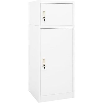 vidaXL Sattelschrank Wei&szlig; 53x53x140 cm Stahl - Vidaxl