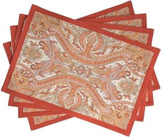 Maison d'Hermine Kashmir Paisley Lot de 4 Sets de Table 100% Coton pour Table &agrave; Manger, Cuisine, Mariage, Usage Quotidien, d&icirc;ners, f&ecirc;tes de Thanksgiving, No&euml;l (33cm x 