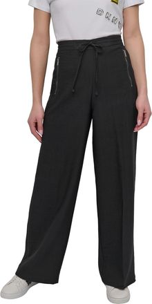 DKNY Womens Pull On Drawstring Casual Pants, Black, XXS
