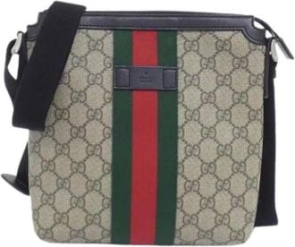 Gucci unisex, Pre-owned, Gris, Taille: ONE Size Sac bandouli&egrave;re GG Supreme Pre-owned
