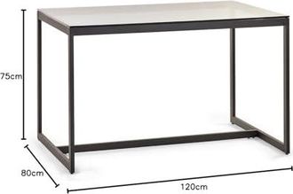 Julian Bowen Esstisch Chicago, Rauchglas/Schwarz, Einheitsgröße