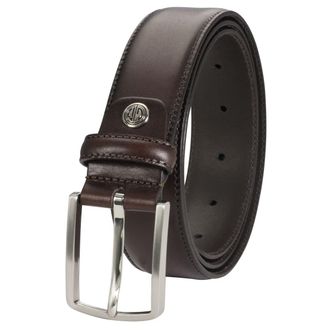 Lindenmann Anzug-Lederg&uuml;rtel Herren, Anzug-G&uuml;rtel Herren 35 mm breit, G&uuml;rtel Anzug Herren, Vollrindleder dunkelbraun, Farbe/Color:braun, Size US/EU:Bundweite 100