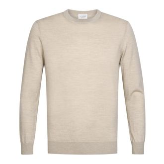 Profuomo Merino Rundhals - - Knitwear - Herren - Beige - XL