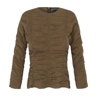 Cortana Gedrapetes Seiden-Woll Top Martha - - Tops - Damen - Braun - L