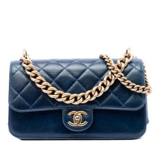 Chanel unisex, Pre-owned, Bleu, Taille: ONE Size Pre-owned Sac bandouli&egrave;re matelass&eacute;