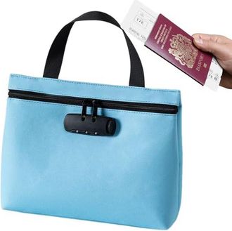 Generic Uozonit Sac &agrave; argent avec verrouillage, pochette de rangement &eacute;tanche &agrave; fermeture &eacute;clair avec serrure &agrave; trois chiffres, sac organisateur dargent - pou