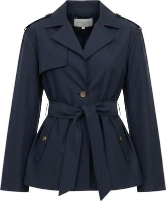 Caf&egrave;noir Femme, Manteaux, Bleu, Taille: 42 FR Trench-coat technique