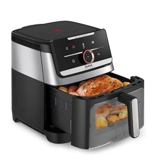 T-fal Easy Fry Silence Hei&szlig;luftfritteuse, 7 L Fassungsverm&ouml;gen, Silent-Technologie, Smart Assist System, bis zu 8 Portionen, abnehmbare Front mit Sichtfenst