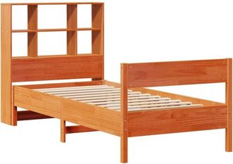 vidaXL Lit bibliothèque sans matelas cire marron 100x200 cm pin massif Vidaxl