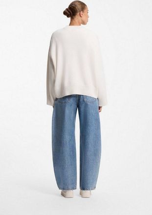 HUGO BOSS Strickpullover Shenny mit Stehkragen, Oversize Fit, Stickerei