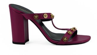 Versace Medusa Biggie Sandalen Lila Lederabsätze