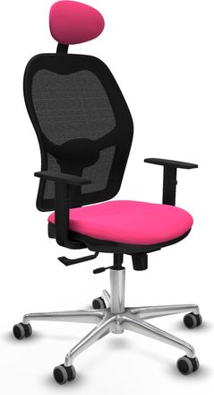 Piqueras y Crespo Schreibtischstuhl Rosa Jorquera mit 1D-Armen, h&ouml;henverstellbarer Lendenwirbelst&uuml;tze und festem Kopfteil, ausgestattet mit Syncro/Traslack und injizier