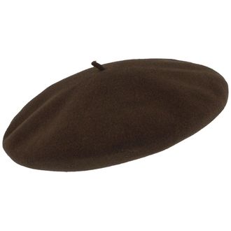 Laulh&egrave;re Original Herren Baskenm&uuml;tze | Barett | Made IN France - aus 100% Merino-Wolle - Braun - Gr. 62