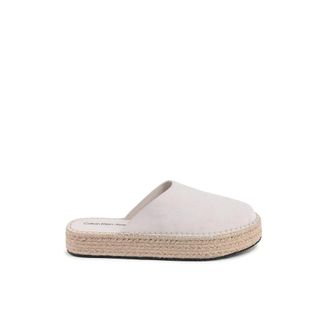 Calvin Klein Femme, Chaussures, Blanc, Taille: 42 EU Sandales espadrilles en cuir blanc
