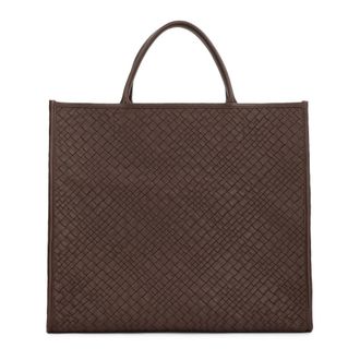 Kazar Femme, Sacs, Brun, Taille: ONE Size Cabas en cuir tress&eacute; avec pochette amovible