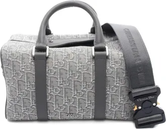 Dior sac en cuir à motif monogrammé - Gris