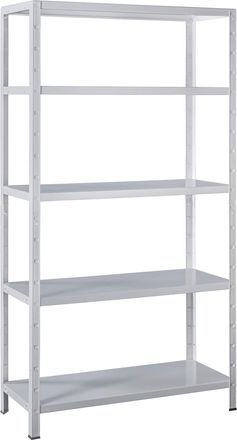 Schulte Regalwelt Schulte Regalwelt Steckregal mit 5 PowerMAX Fachb&ouml;den, 85 kg Tragkraft, 200x100x35 cm (HxBxT), wei&szlig;, Lagerregal, Werkstattregal, Kellerregal, Garagenr