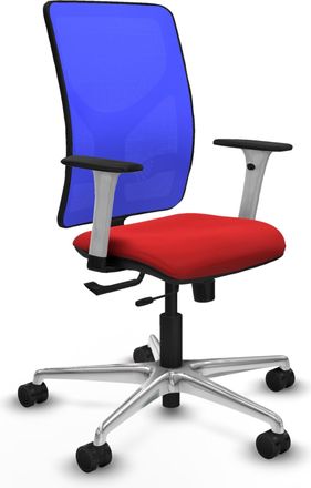 Piqueras y Crespo B&uuml;rostuhl mit Rollen und wei&szlig;en und schwarzen Armlehnen, h&ouml;henverstellbare Lendenwirbelst&uuml;tze, ausgestattet mit Syncro/Traslack und Schneideschaum, Bl