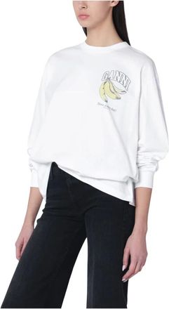 Ganni Femme, Tops, Blanc, Taille: 40 FR T-shirt &agrave; manches longues Fruit