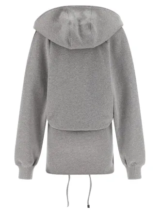 The Attico Hooded Fleece Mini Hoodie - Gray