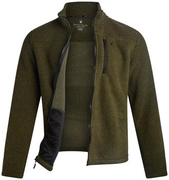 Spyder Herren-Fleecejacke - LSF 30+, weiche Polar-Fleece-Jacke, Sherpa-Futter, Rei&szlig;verschluss, Herbstjacken f&uuml;r Herren mit Taschen, Oliv/Blatt f&uuml;r mich (Leaf