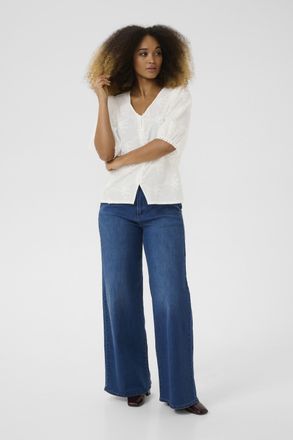 Cream Kurzarm-Bluse Regular fit white