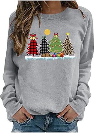 Generic Sweat-shirt &agrave; manches longues pour femme 2026, gris, 3XL