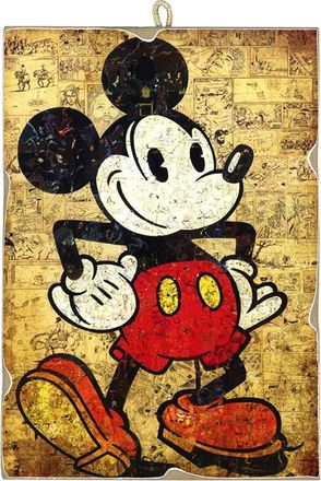 Disney Mickey Mouse Vintage Bild Druck auf Holz 25 x 18 cm