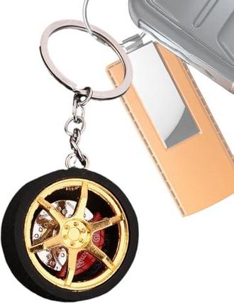 Generic Mod&egrave;le de pi&egrave;ces de voiture Cl&eacute; : accessoire de porte-cl&eacute;s en m&eacute;tal &eacute;l&eacute;gant, design de pneus pour roues cr&eacute;atives | Porte-cl&eacute;s automatique durable pou